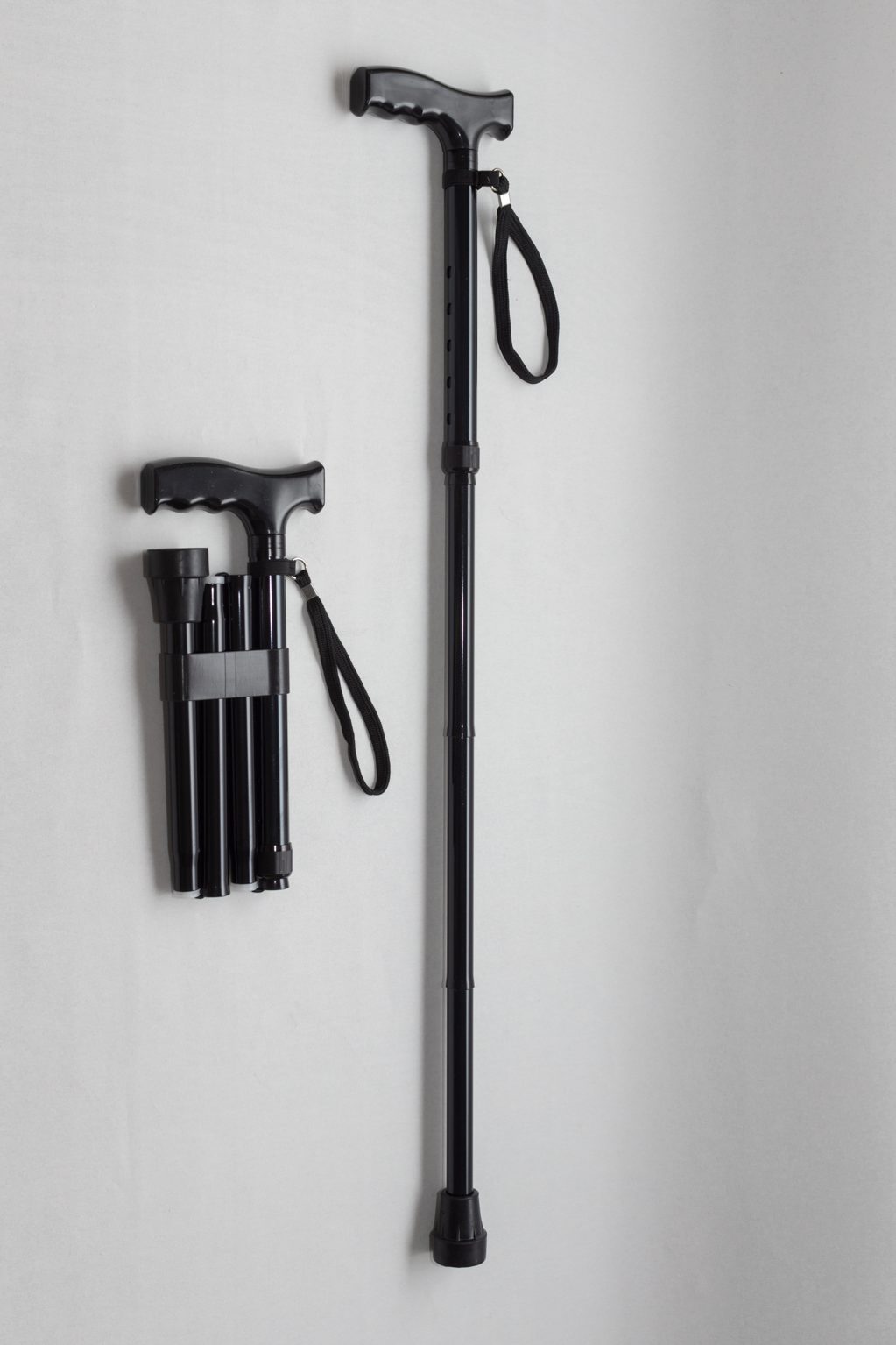 Canne pliable en 5 pièces noir Pluviose - Medibloux